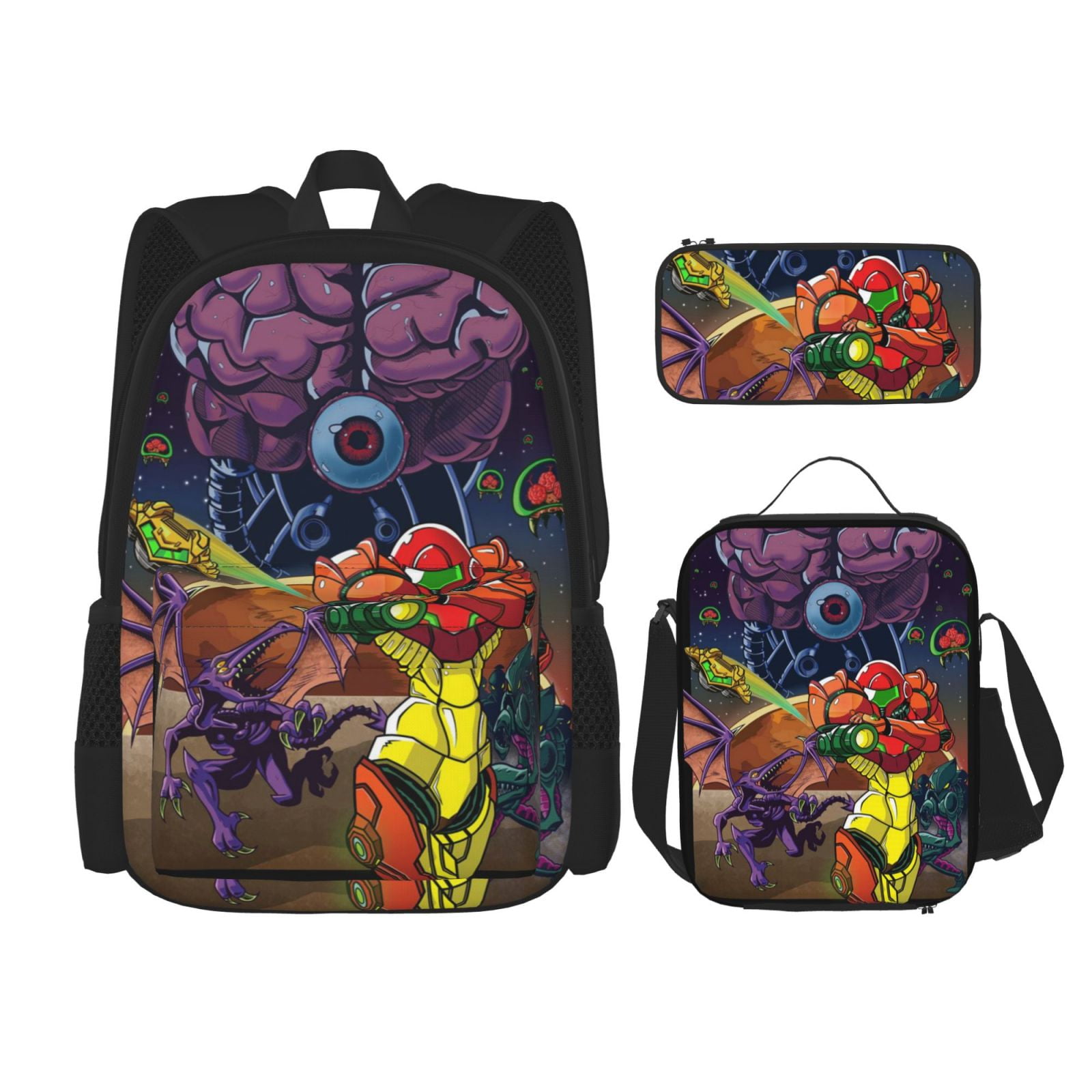 Metroid Samus Aran Funny Backpack Daypack for Work Anime Bag Notebook ...