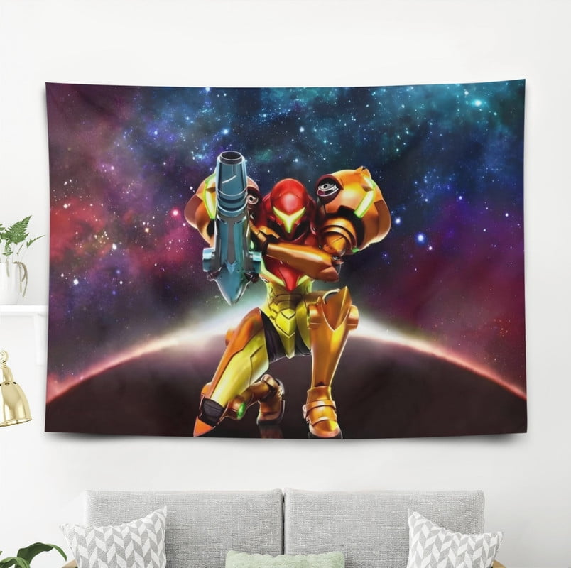 Metroid pattern wall hanging 50*60 inches high-quality peach skin ...