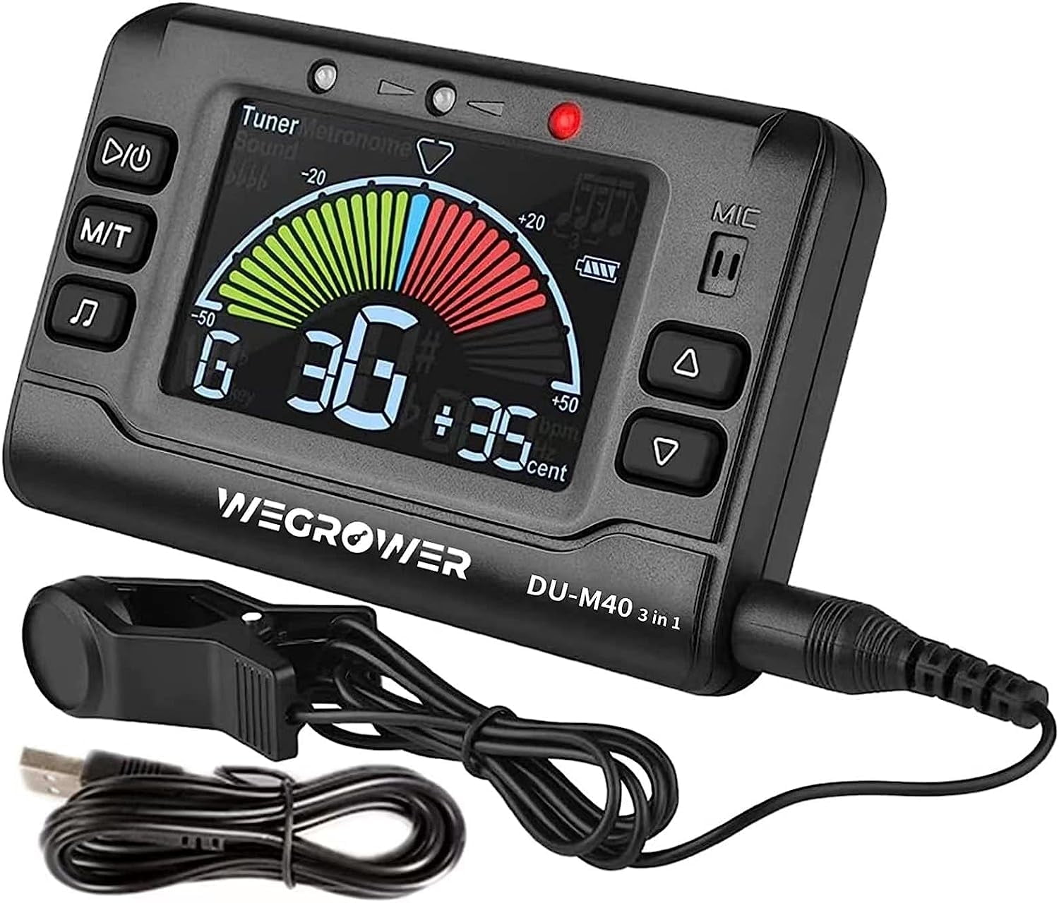 Metronome Tuner, Rechargeable 3 In 1 Digital Metronome Tuner Tone ...