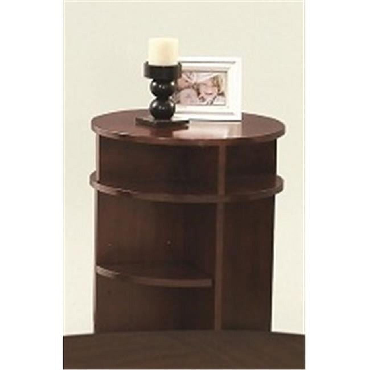 Metropolian Contemporary Style Swivel Chairside Table, Dark Cherry ...