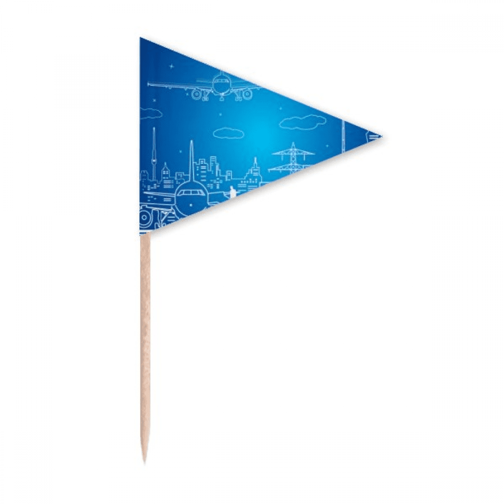 Metropolis City Aircraft Cloud Landscape Toothpick Triangle Cupcake ...