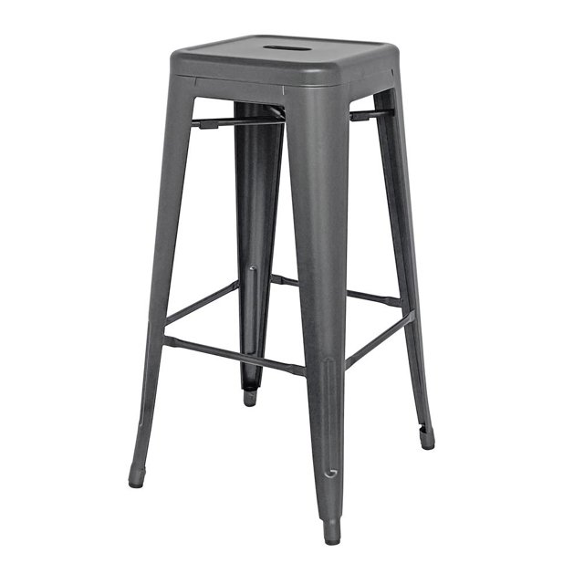 Metropolis Metal Backless Bar Stool, Gunmetal - Walmart.com