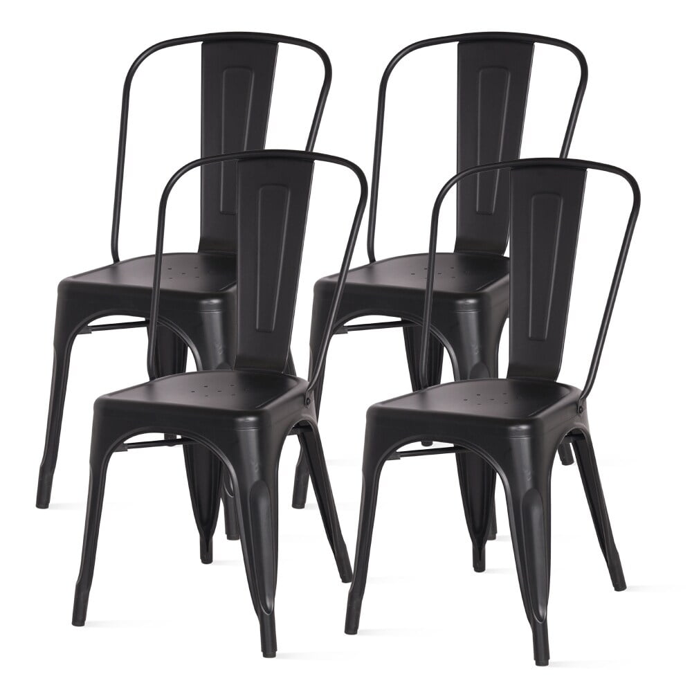 Metropolis Metal Side Chair, Frosted Black - Walmart.com