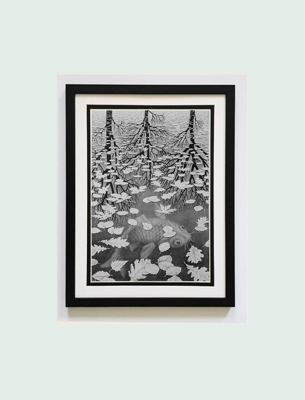 MC Escher Art Print Koi Pond Custom Framed - Walmart.com