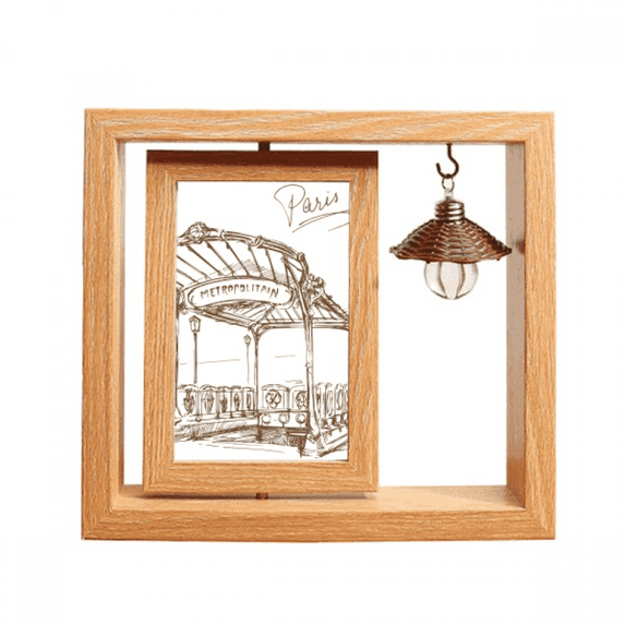 Metropolitain Station France Paris Landmark Wooden Rotating Picture ...