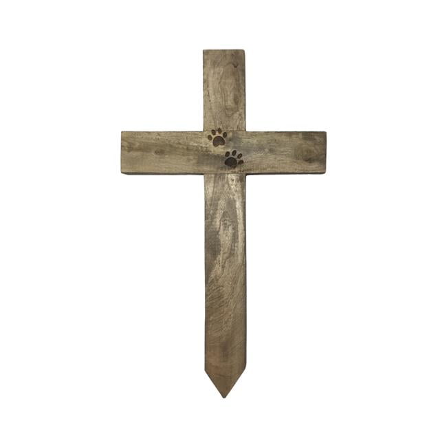 Metrotex Designs 12233 Paw Stake Cross - Natural - Walmart.com