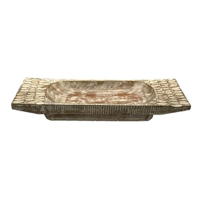 Metrotex Designs 13421 Rectangle Flared Dough Bowl - Whitewash ...