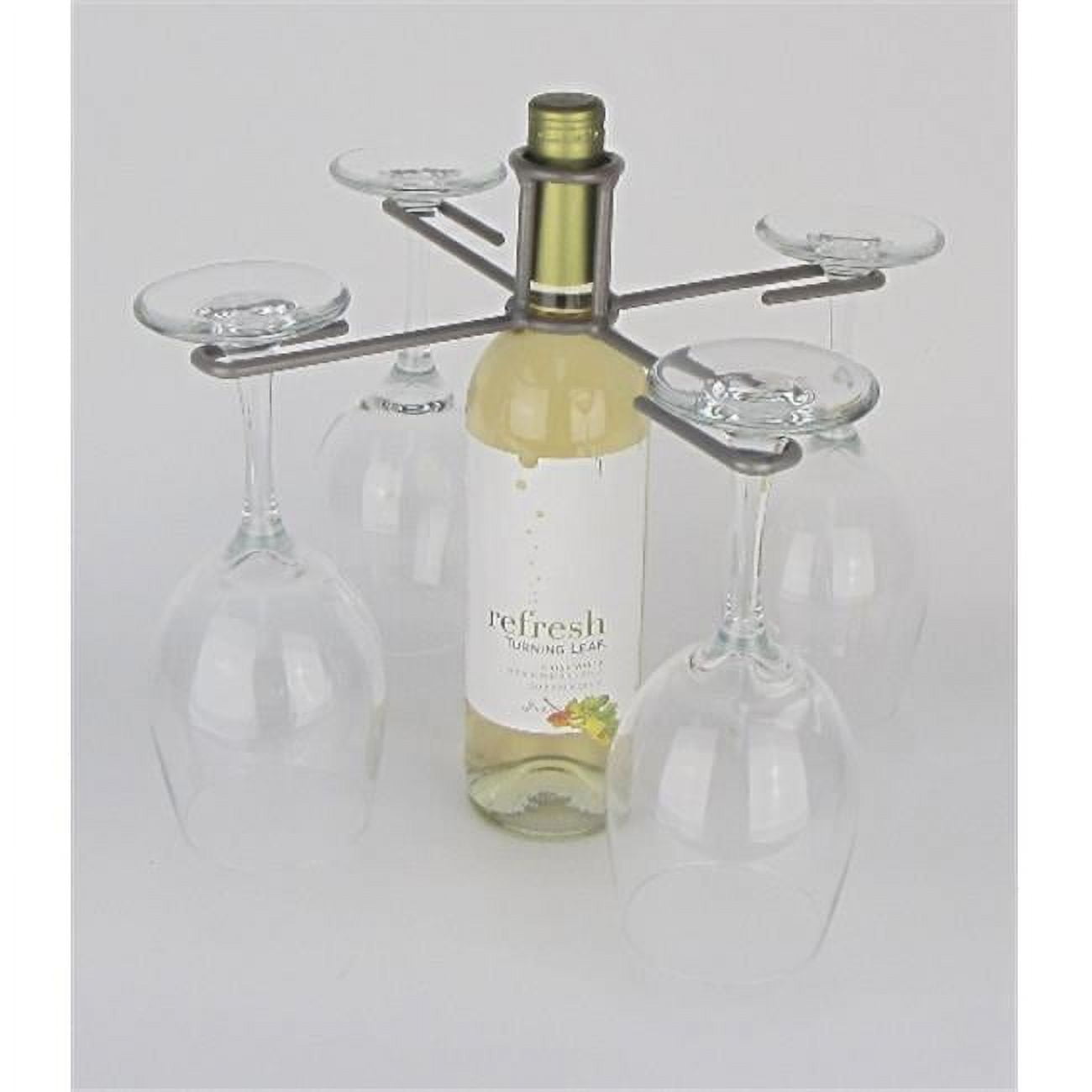 Metrotex Designs 29069 Wine Bottle 4-Stem Contemporary Holder-Pewter ...
