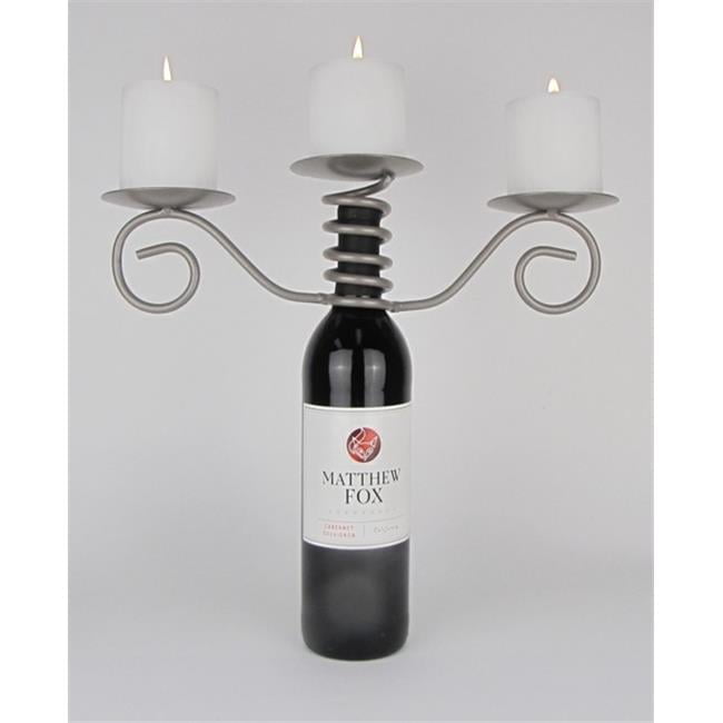 Metrotex Designs 29074 Wine Bottle Triple Pillar Candleholder-Pewter ...