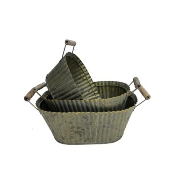 Metrotex Designs 31019 Fluted Oval Planters, Set of 3 - Walmart.com