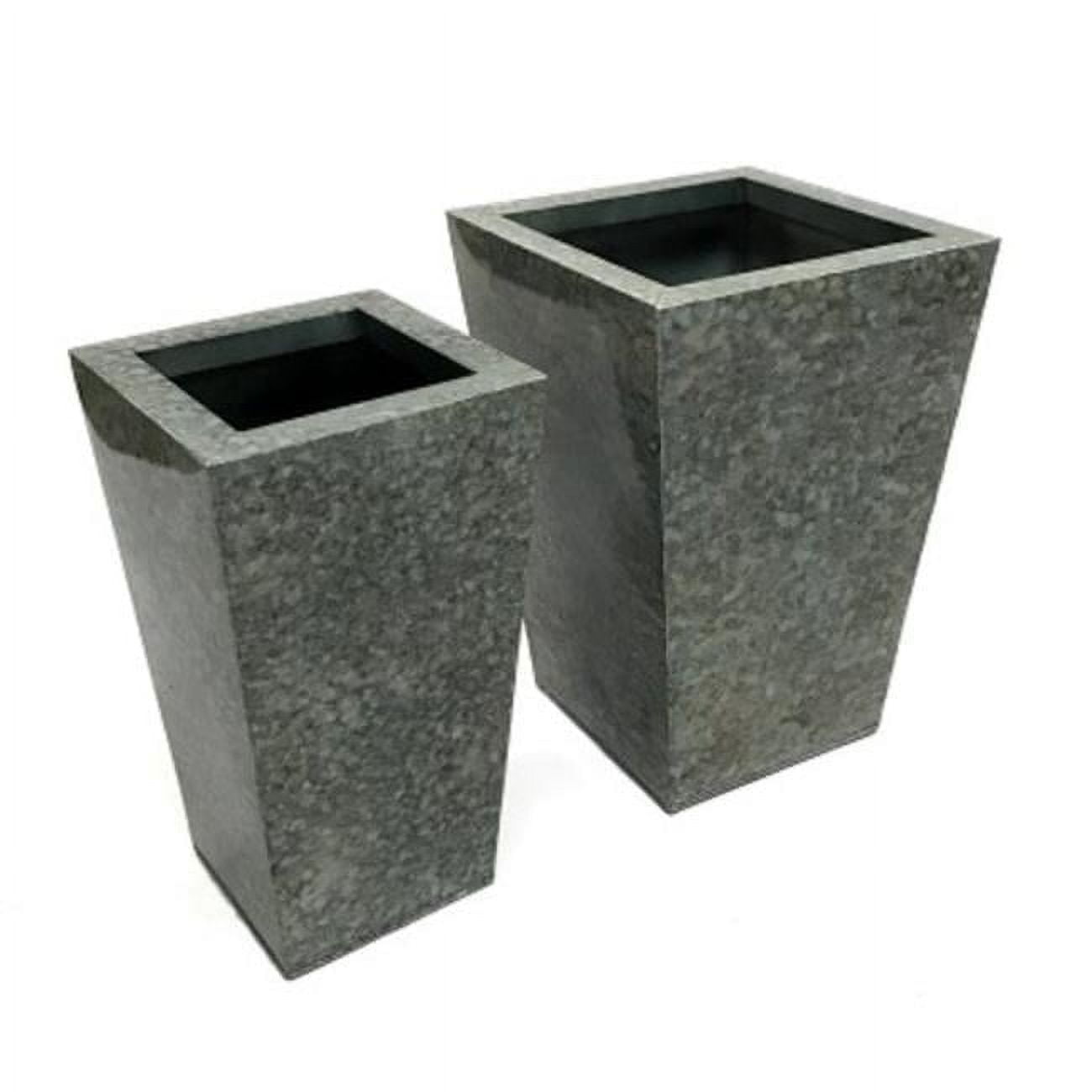 Metrotex Designs 50015 Square Granite Vases, Set of 2 - Walmart.com