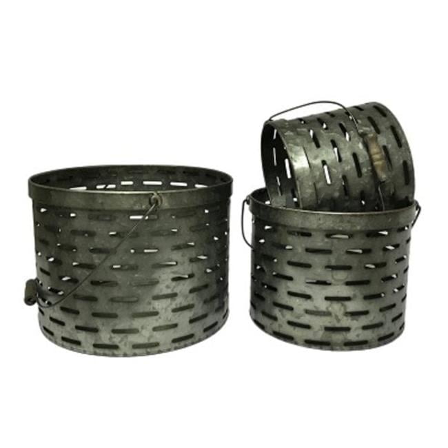 Metrotex Designs 50026 Drop Handle Olive Buckets, Set of 3 - Walmart.com