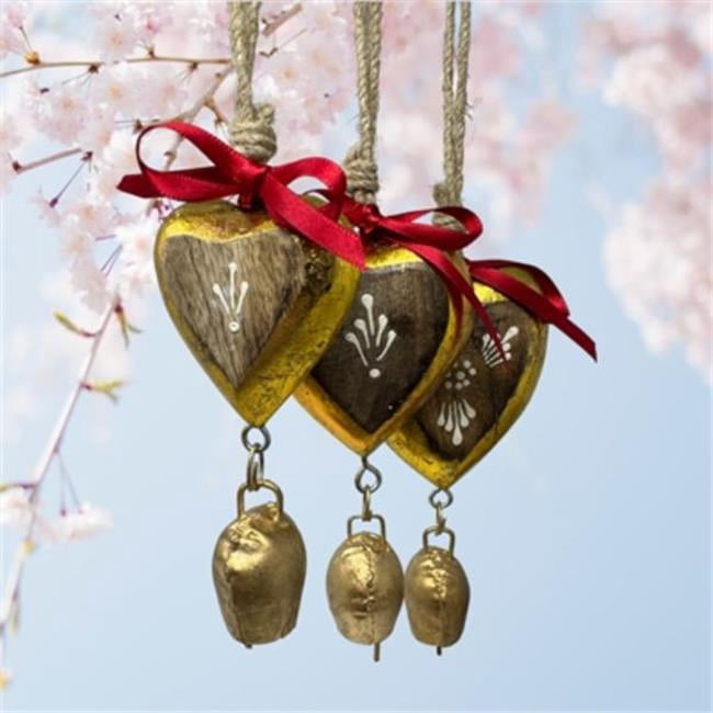 Metrotex Designs 62046 Godiva Hearts Pediments Wind Chimes, Gold Foil ...