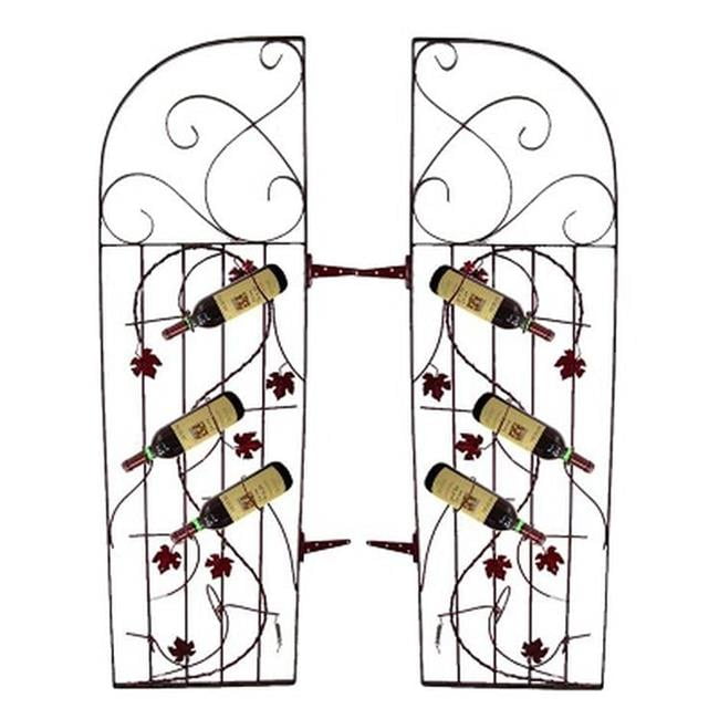 Metrotex Designs 81594 18 x 4 x 60 in. Two Assorted 4 Bottle Grapevine ...