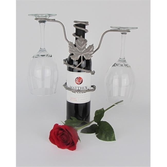 Metrotex Designs Grapevine Design 2-Stem Wine Bottle Holder-Pewter ...