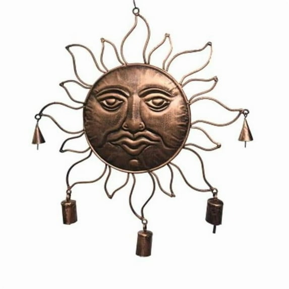 Metrotex Designs Sun Face Bell Wind Chime, Copper Patina - Walmart.com