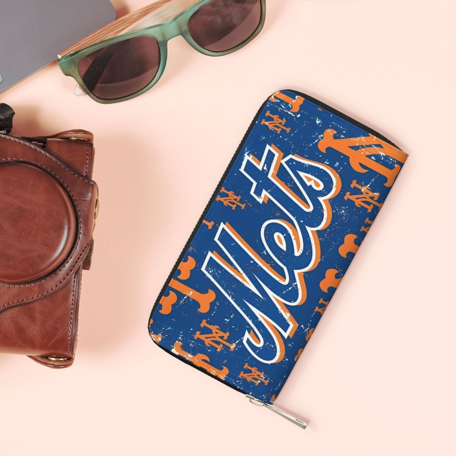 Mets Baseball Captain Style Handbag Leather Wallet, Unisex, Leather ...