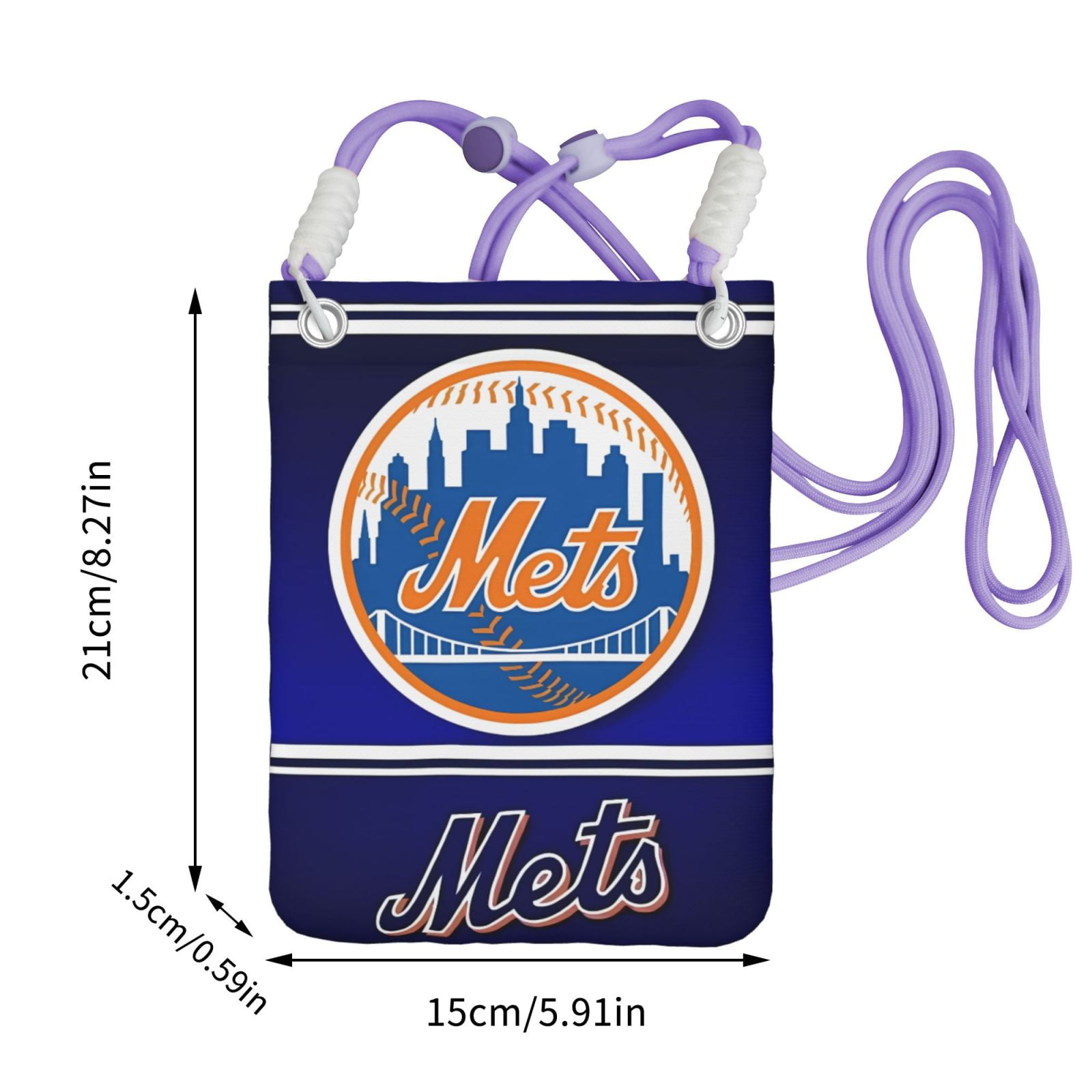 Mets ‌Baseball Fan Crossbody Phone Bag - Adjustable Strap Water ...