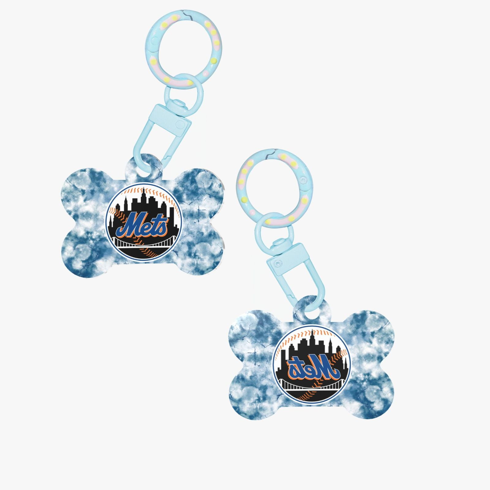 Mets ‌Baseball Team Bone-shaped acrylic pet tags - Custom Baseball Pet ...