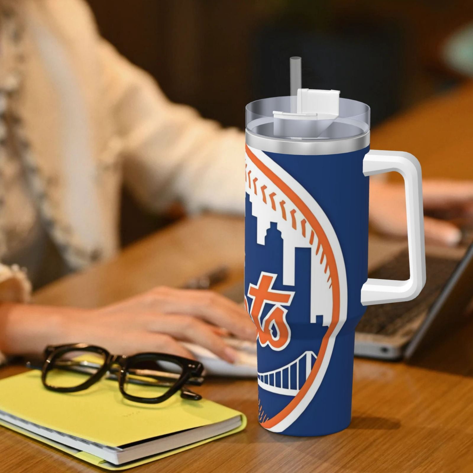Mets Baseball Team Custom 40 Ounces Ice Cup with Handle Lid and Straw ...