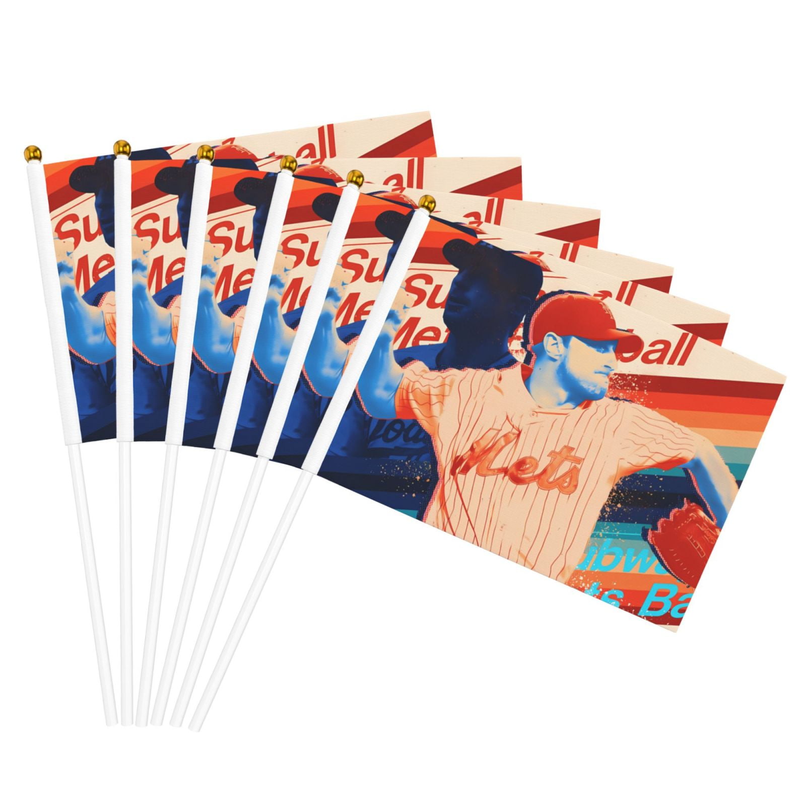 Mets Baseball Team Custom Double Sided Hand Waving Flag Multi-Pack ...