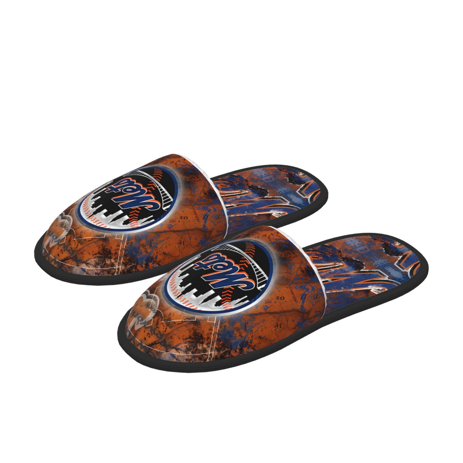 Mets Baseball Team Customized Luxury Plush Home Slippers for Men and ...
