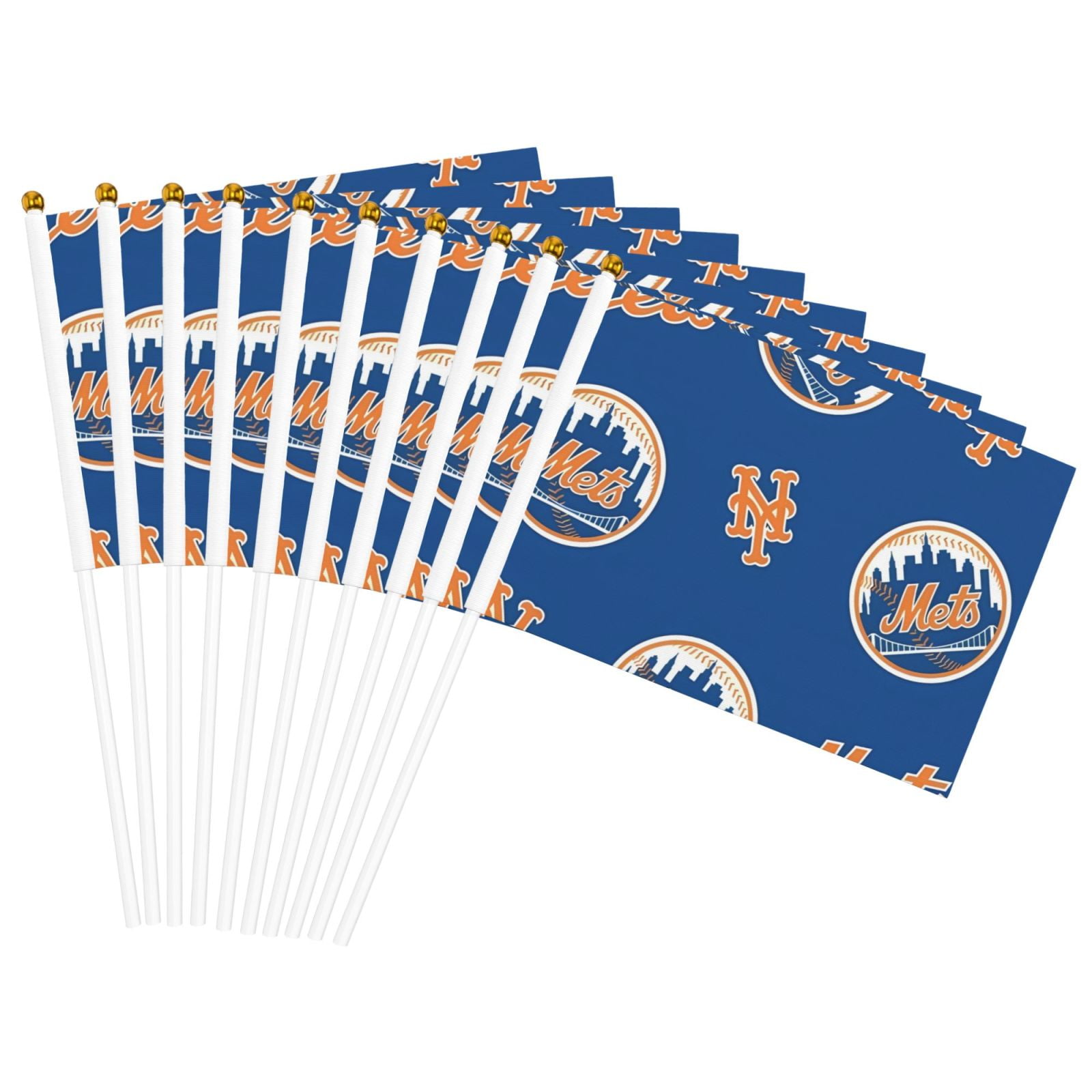 Mets Baseball Team Double Sided Hand Waving Flag(Pack of 6 or 10 ...
