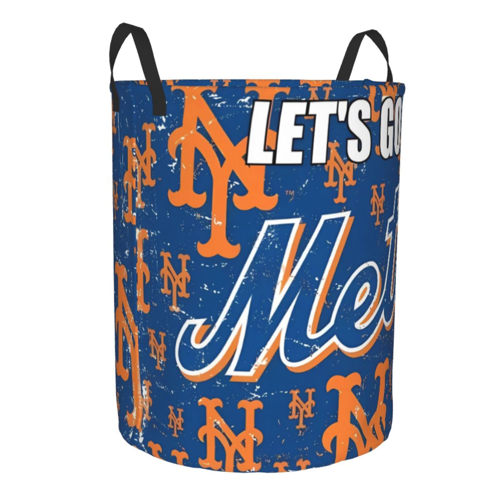 Mets Baseball Team Round Single Layer Laundry Basket, Cute Boys Girls ...