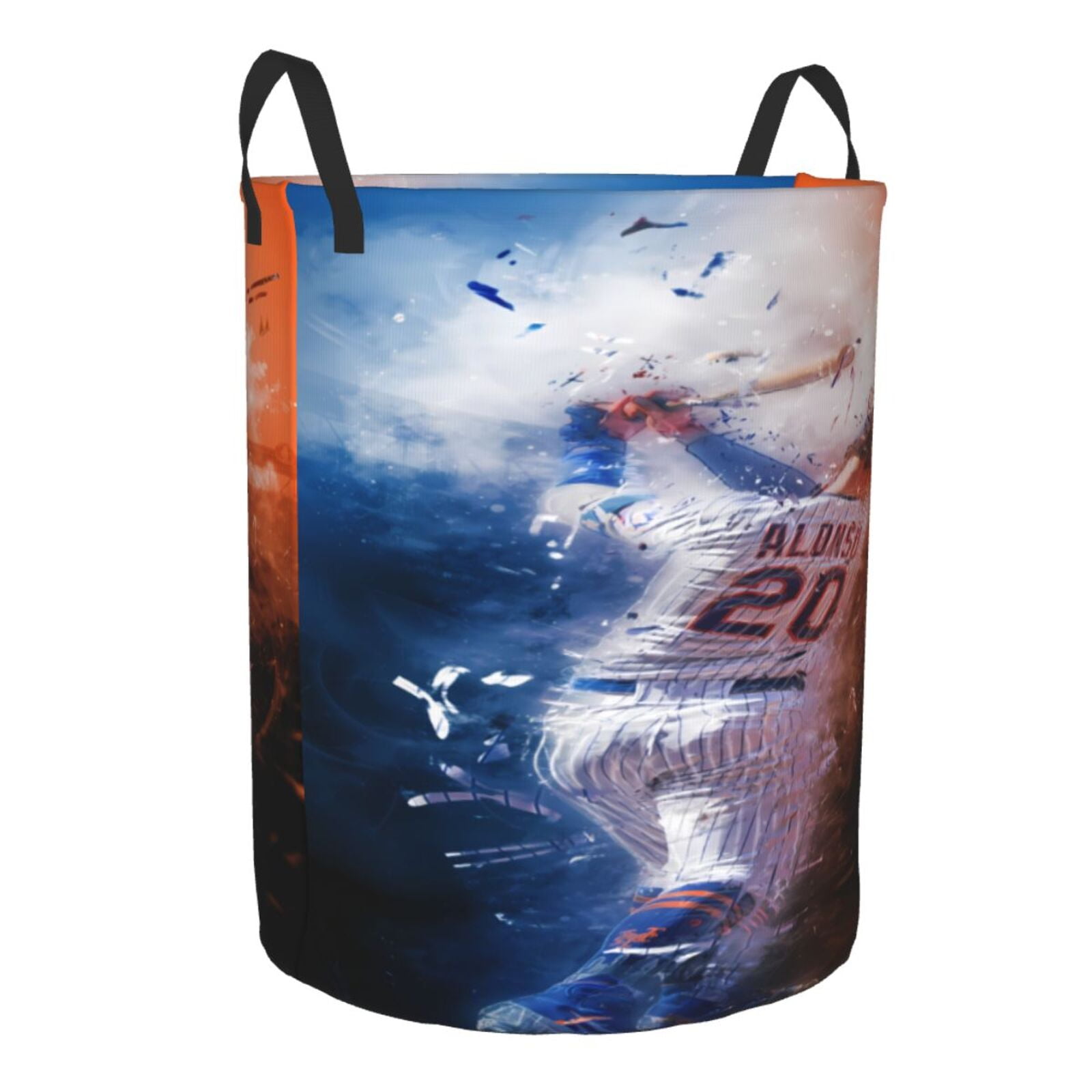 Mets Baseball Team Round Single Layer Laundry Basket, Cute Boys Girls ...