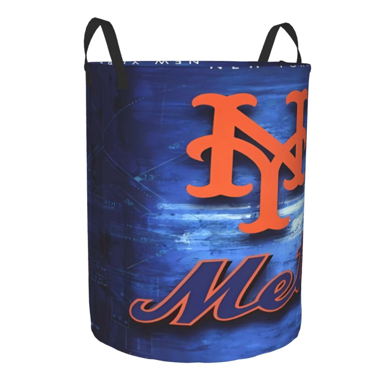 Mets Baseball Team Round Single Layer Laundry Basket, Cute Boys Girls ...