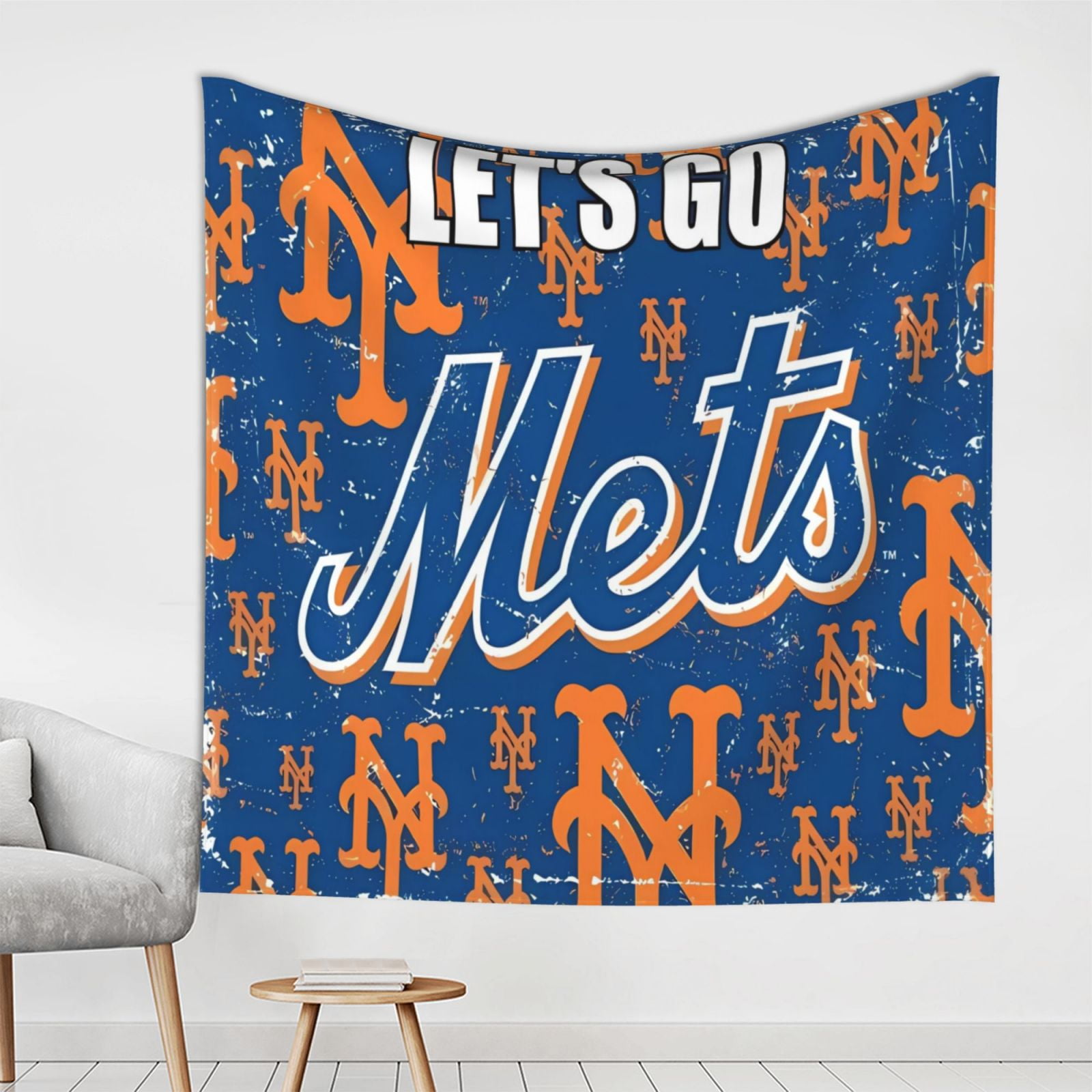 Mets Baseball Team Themed Wall Hanging 59x59 Inches, Luxurious Interior ...