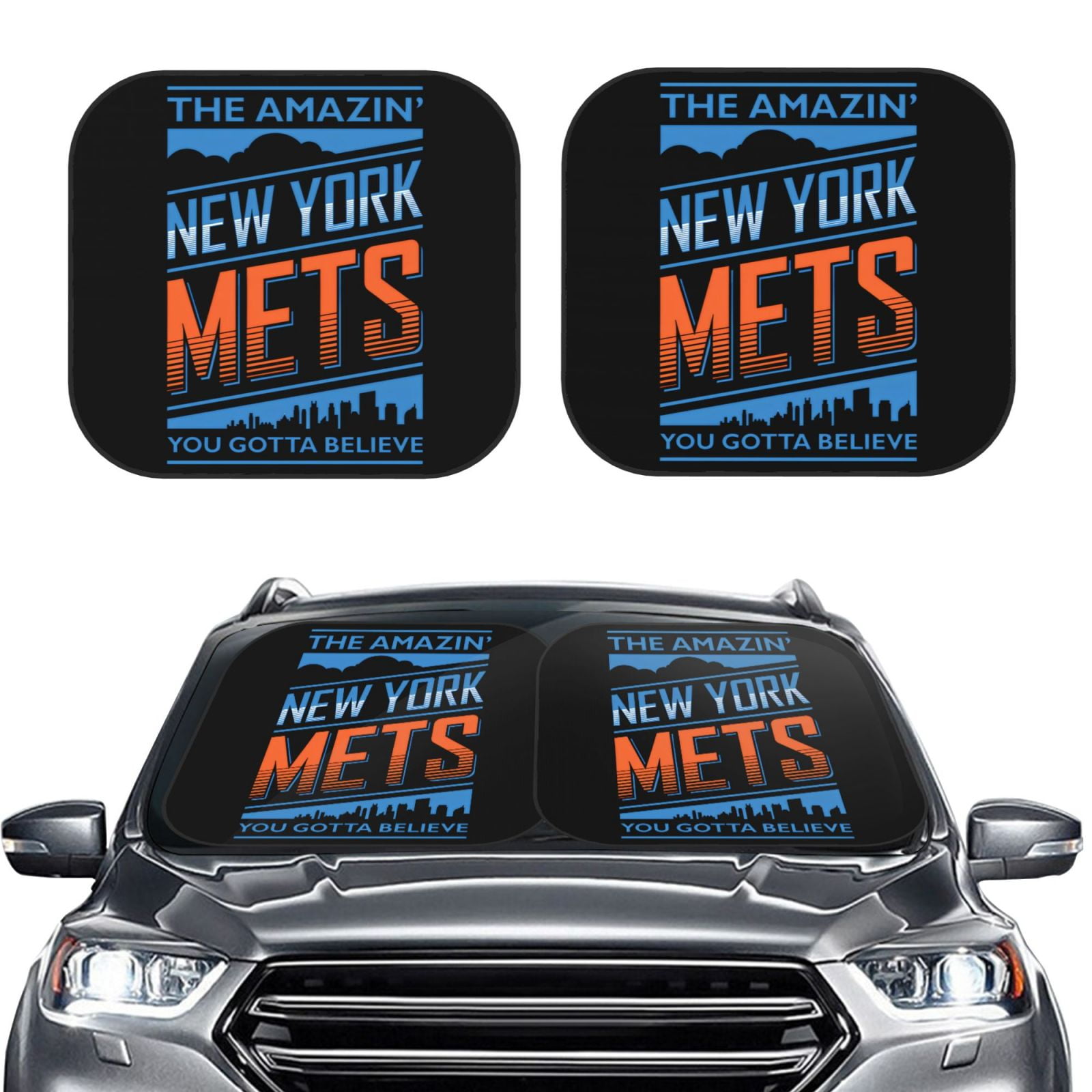 Mets Car Windshield Sun Shade Foldable Front Windshield Shade for Sun ...