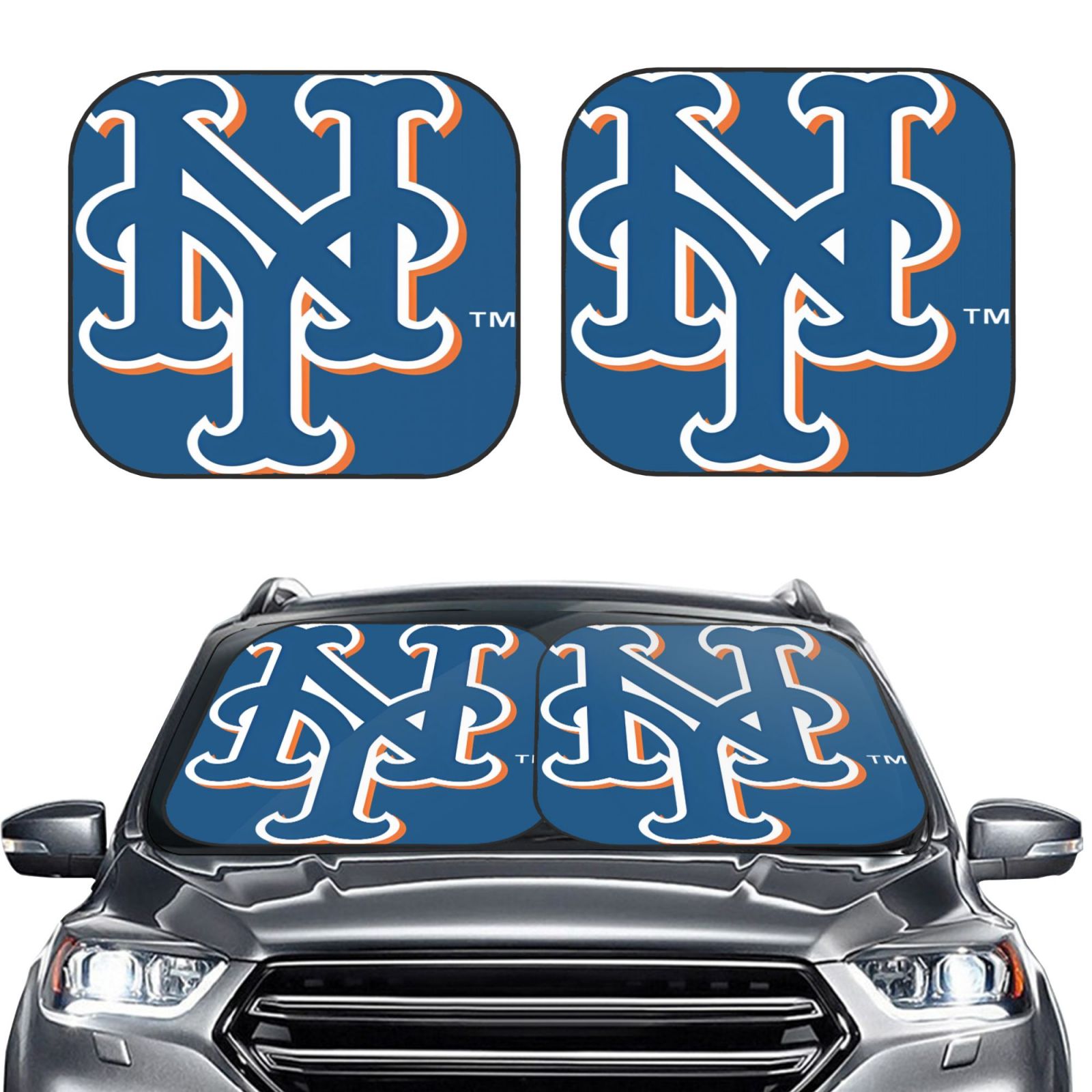 Mets Car Windshield Sun Shade Foldable Front Windshield Shade for Sun ...