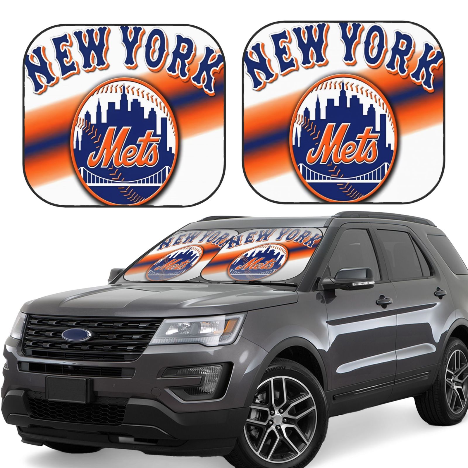 Mets Car Windshield Sun Shade Foldable Front Windshield Shade for Sun ...
