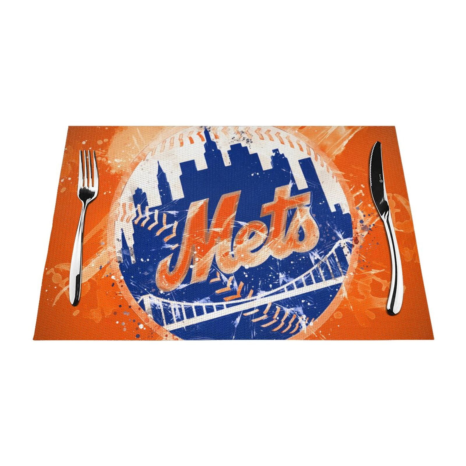 Mets Team PVC Woven Dinner Plate Mat 12x18 Inch, Easy to Clean Table ...