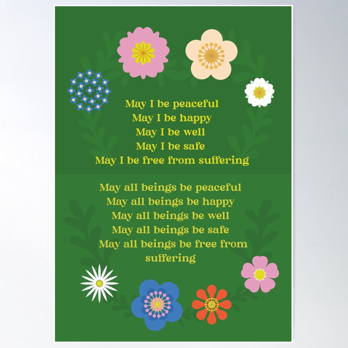Metta Meditation: Loving Kindness For All Beings Poster Wall Art ...