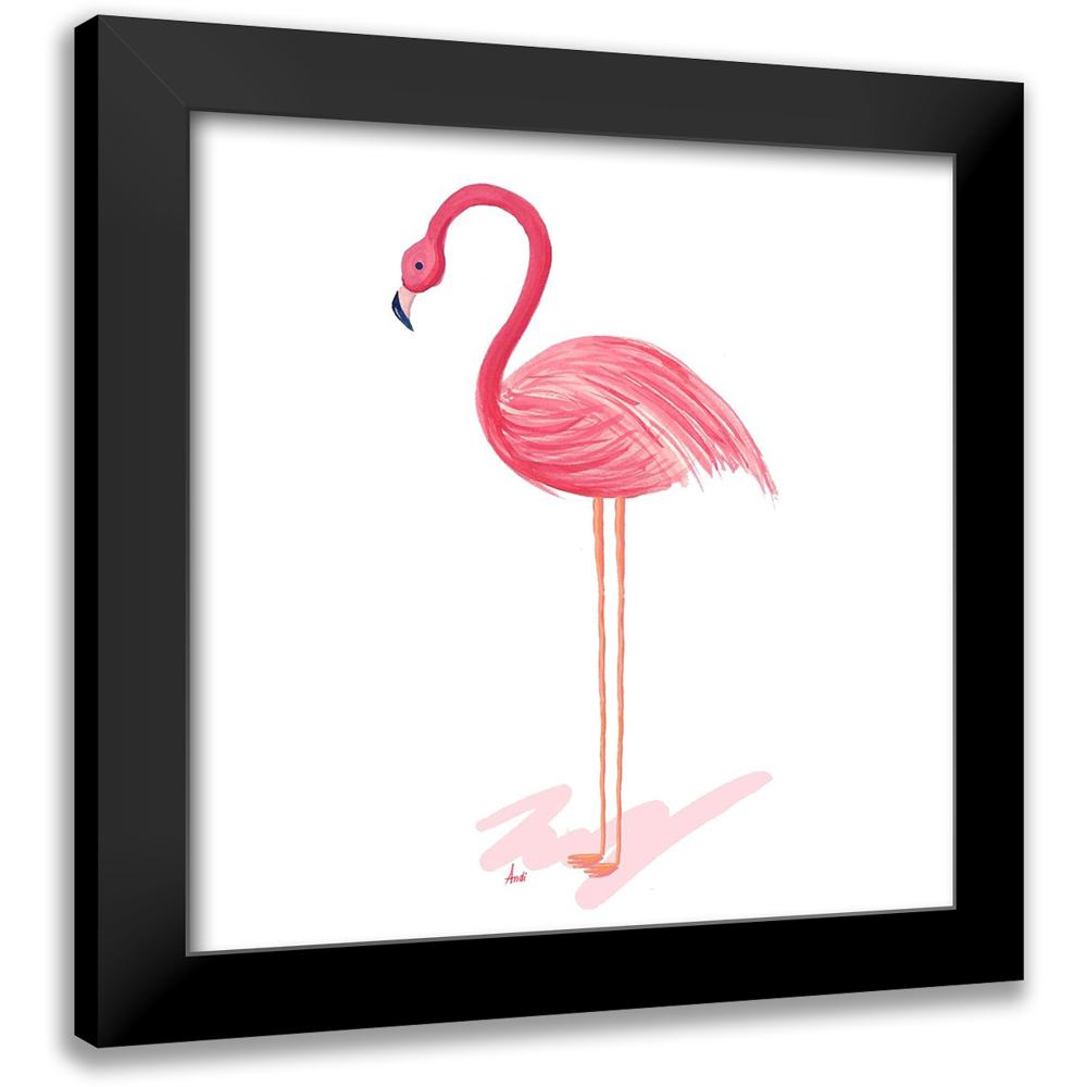 Metz, Andi 15x15 Black Modern Framed Museum Art Print Titled - Flamingo ...