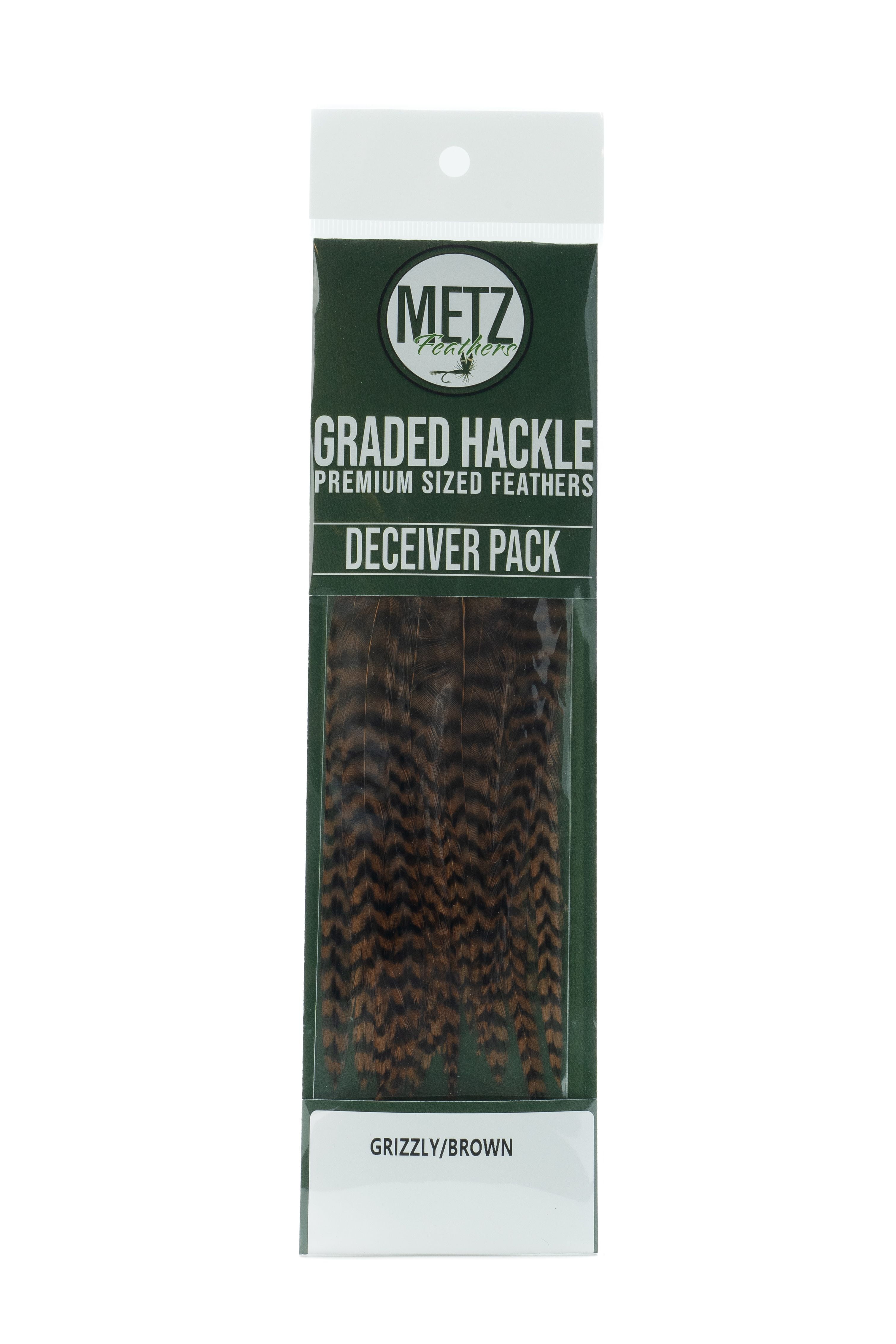 Metz Hackle Deceiver/Streamer Pack - Grizzly/Brown - Walmart.com