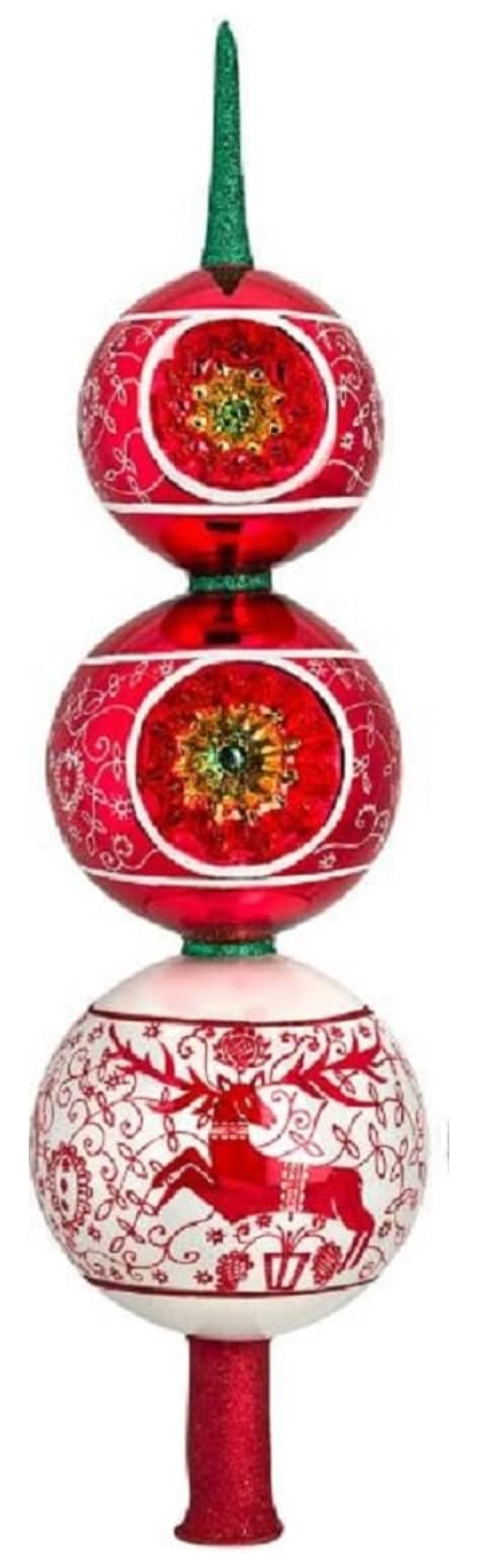 Metzler Bratislava Folk Art Finial Polish Glass Christmas Tree Topper ...
