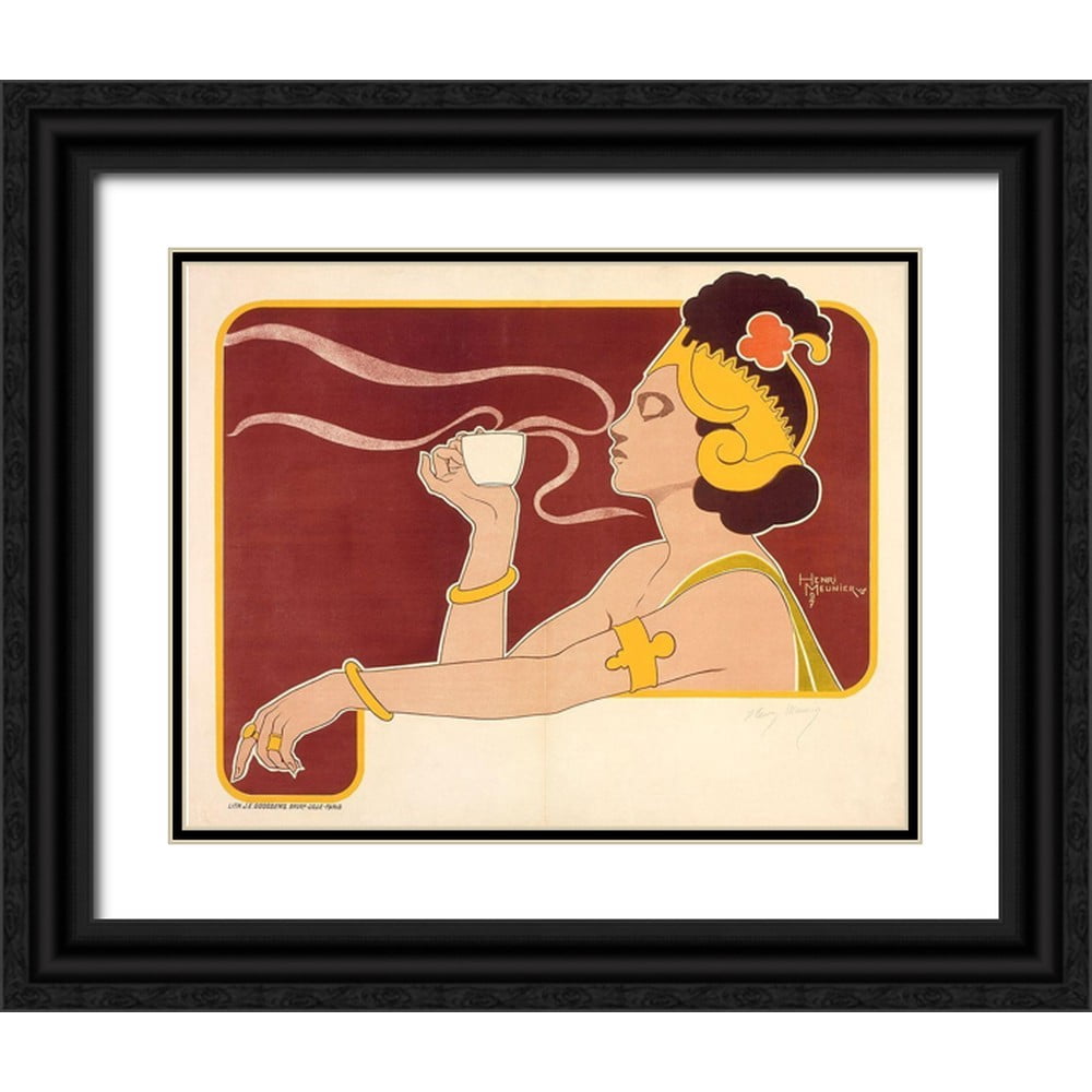 Meunier, Henri Georges Jean Isidore 14x12 Black Ornate Wood Framed with ...