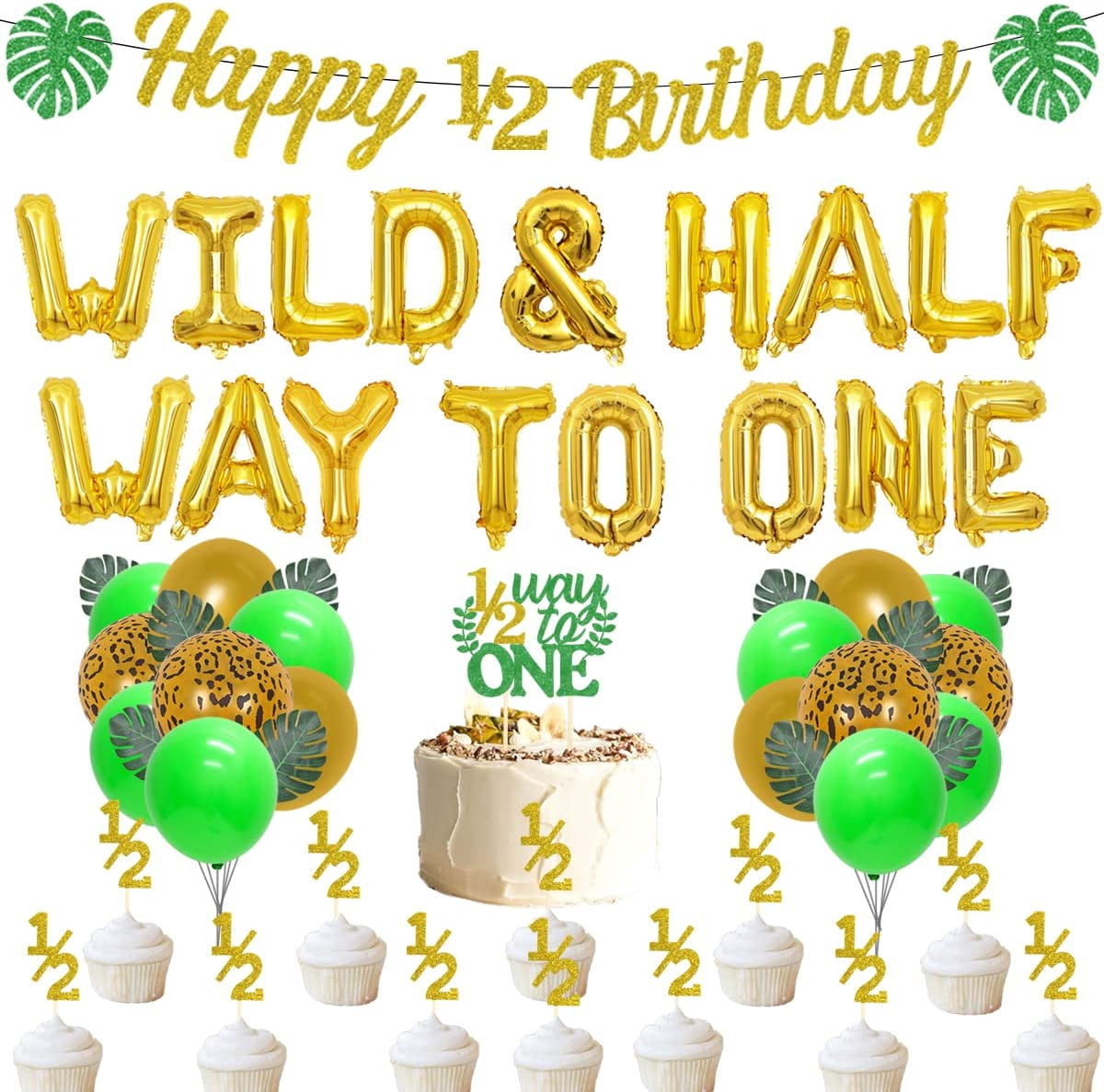 Meuparty Wild Birthday Decorations - Six Month Birthday Decorations ...