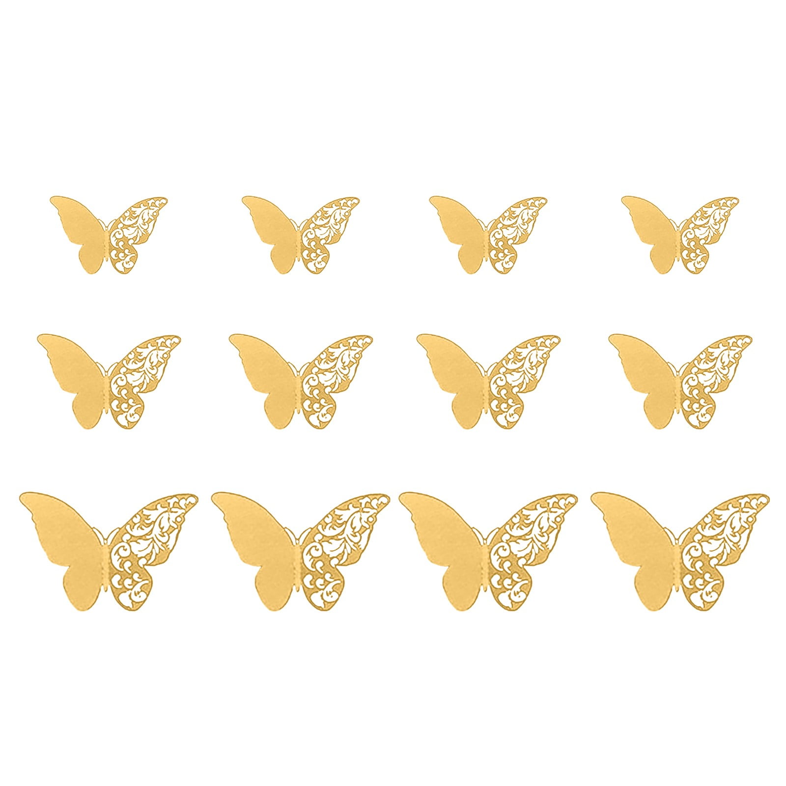 Meuva 3D Three Dimensionals Hollow Pearl Paper Butterfly Wall Sticker ...