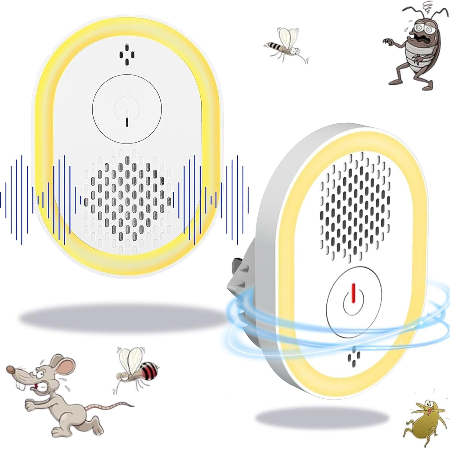 Meuvax Bug Plug in Repellent, 2 Pack Ultrasonic Pest Repeller for Mice ...