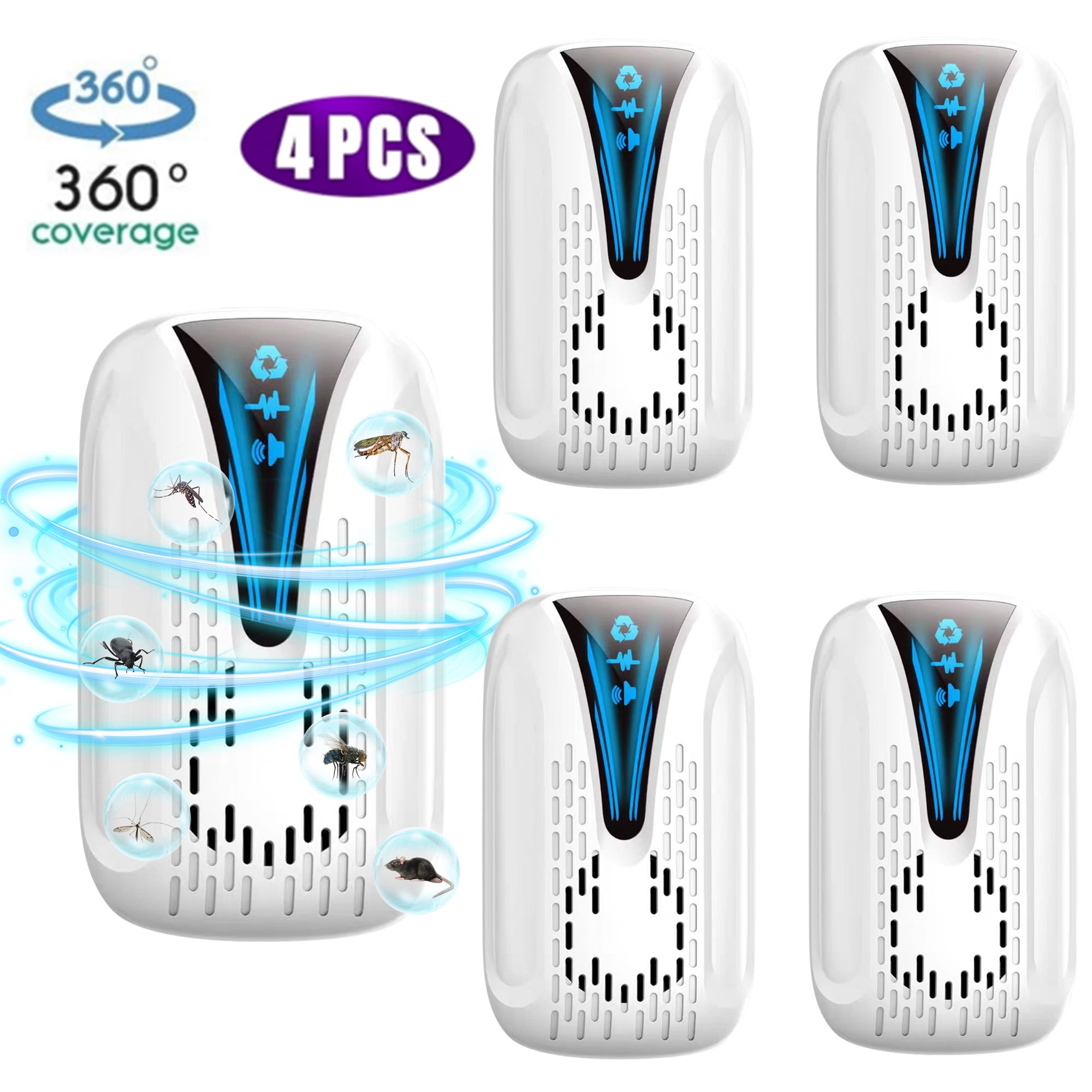 Meuvax Mice Repellent Plug ins Indoor 4 Pack, 2025 New Ultrasonic Pest ...