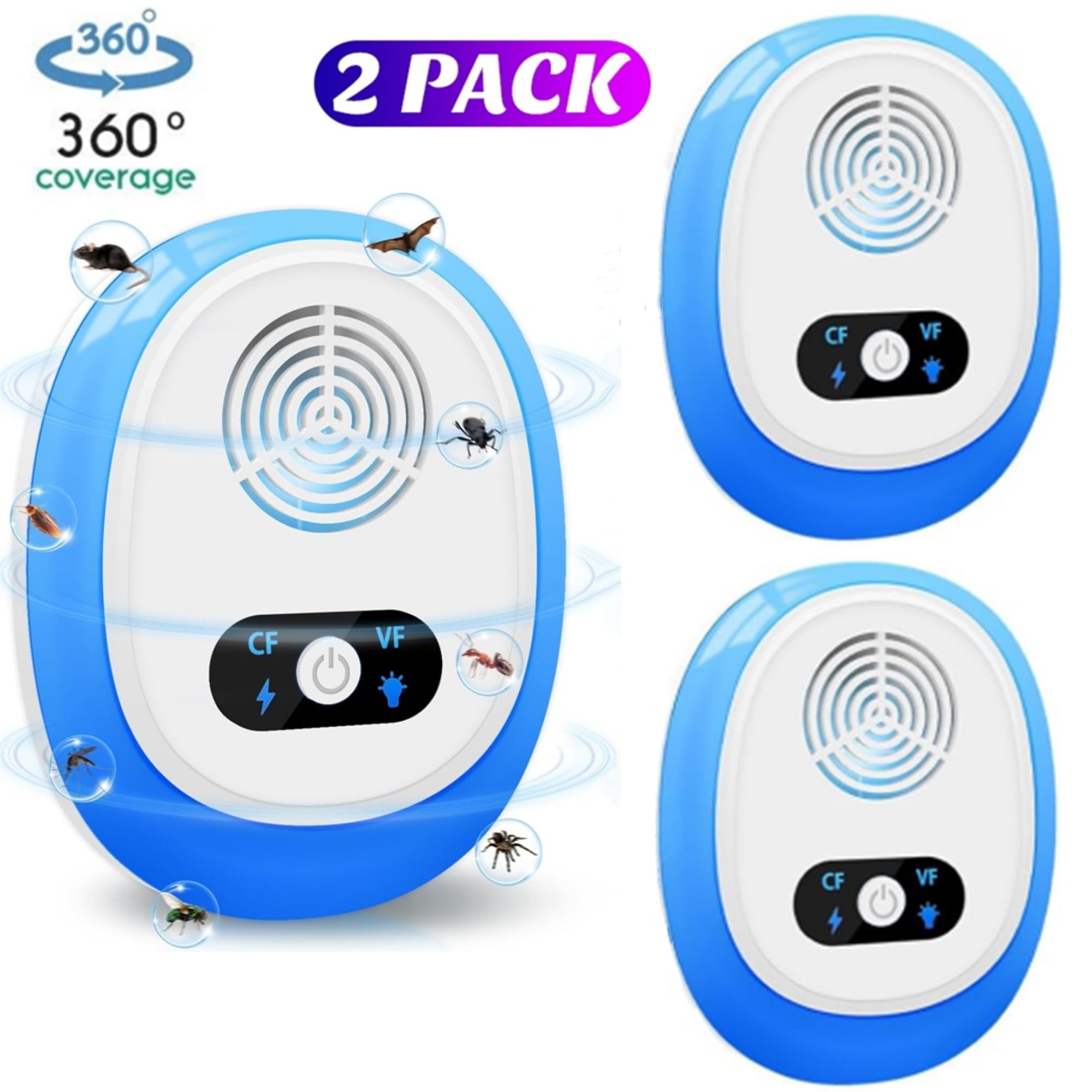 Meuvax Mouse Repellent Ultrasonic Plug in, 2Pcs Indoor Ultrasonic Pest ...