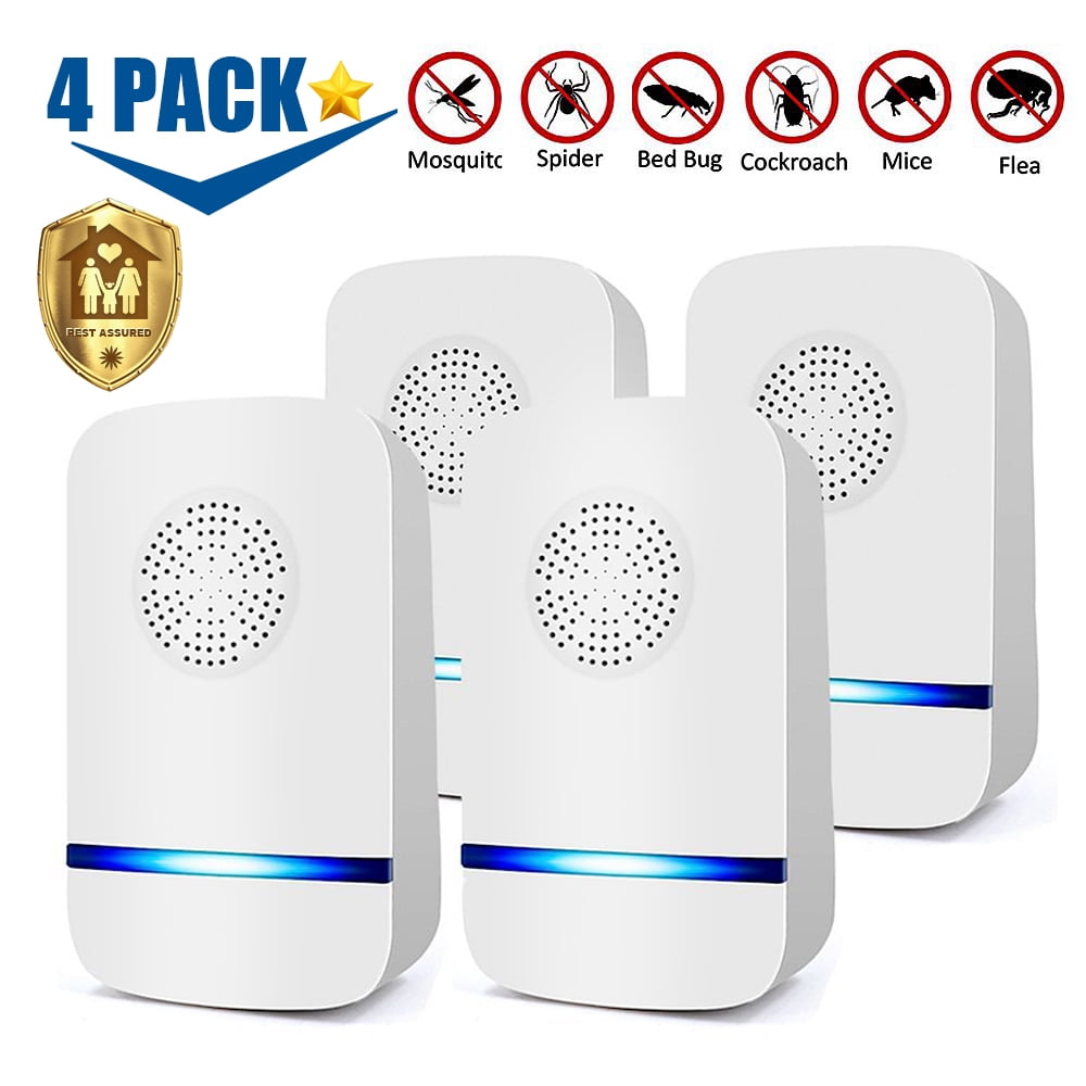 Meuvax Ultrasonic Electric Insect and Pest Repellent Device, White, 4 ...