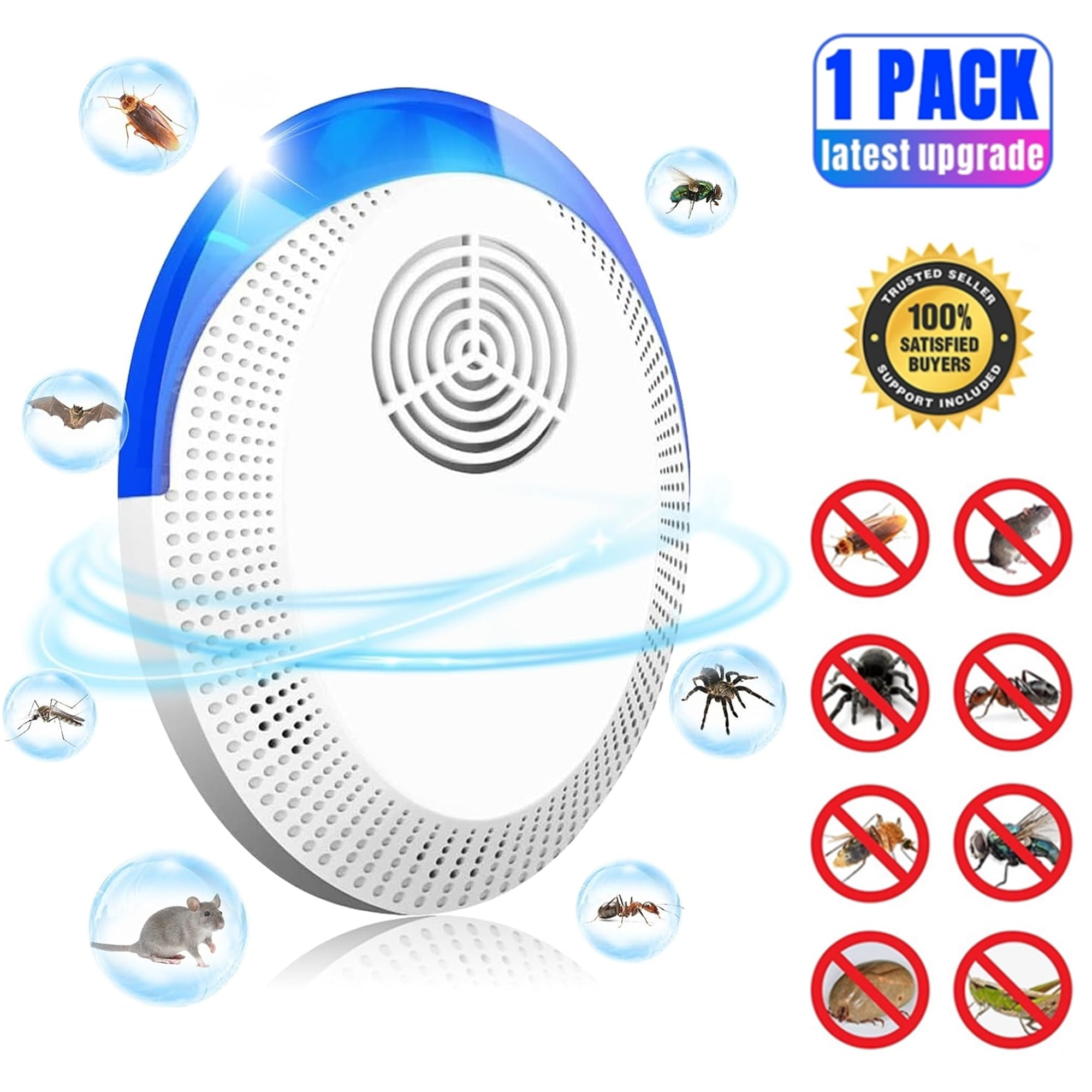 Meuvax Ultrasonic Pest Control Repeler, Electronic Indoor Pest Control ...