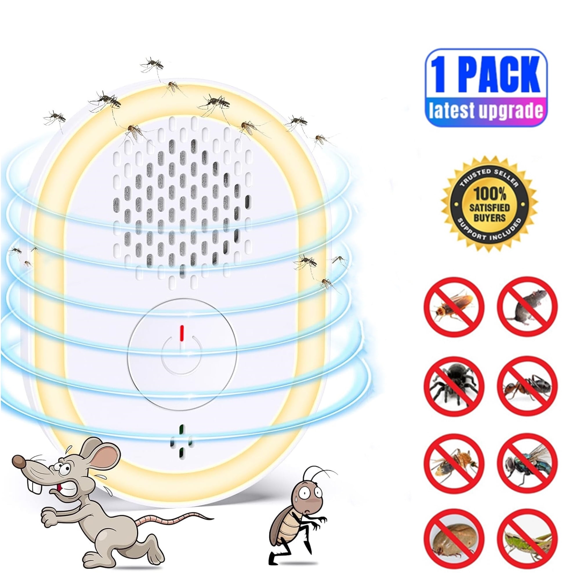 Meuvax Ultrasonic Pest Repeller, 4 Modes Indoor Mouse Repellent Plug in ...