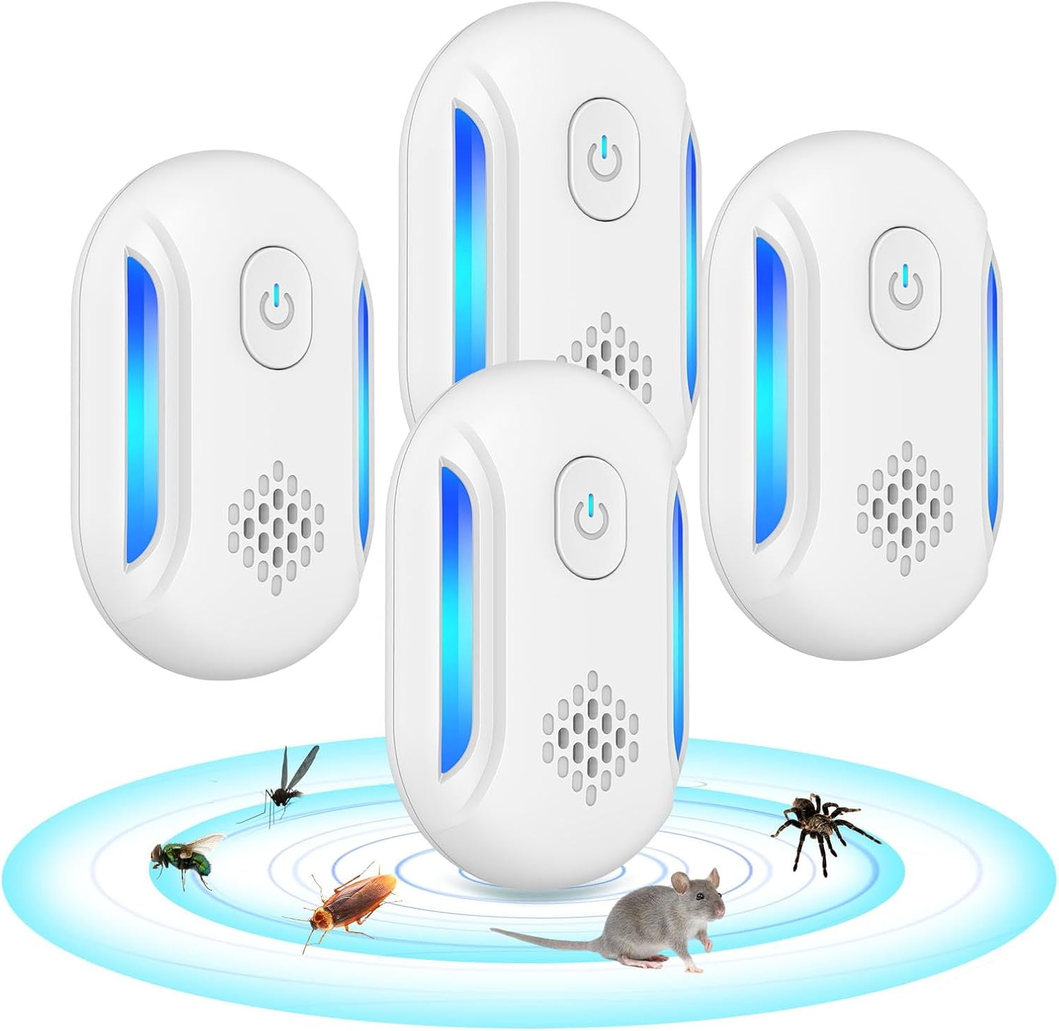 Meuvax Ultrasonic Pest Repeller 4 Pack, Electronic Mouse Repellent for ...