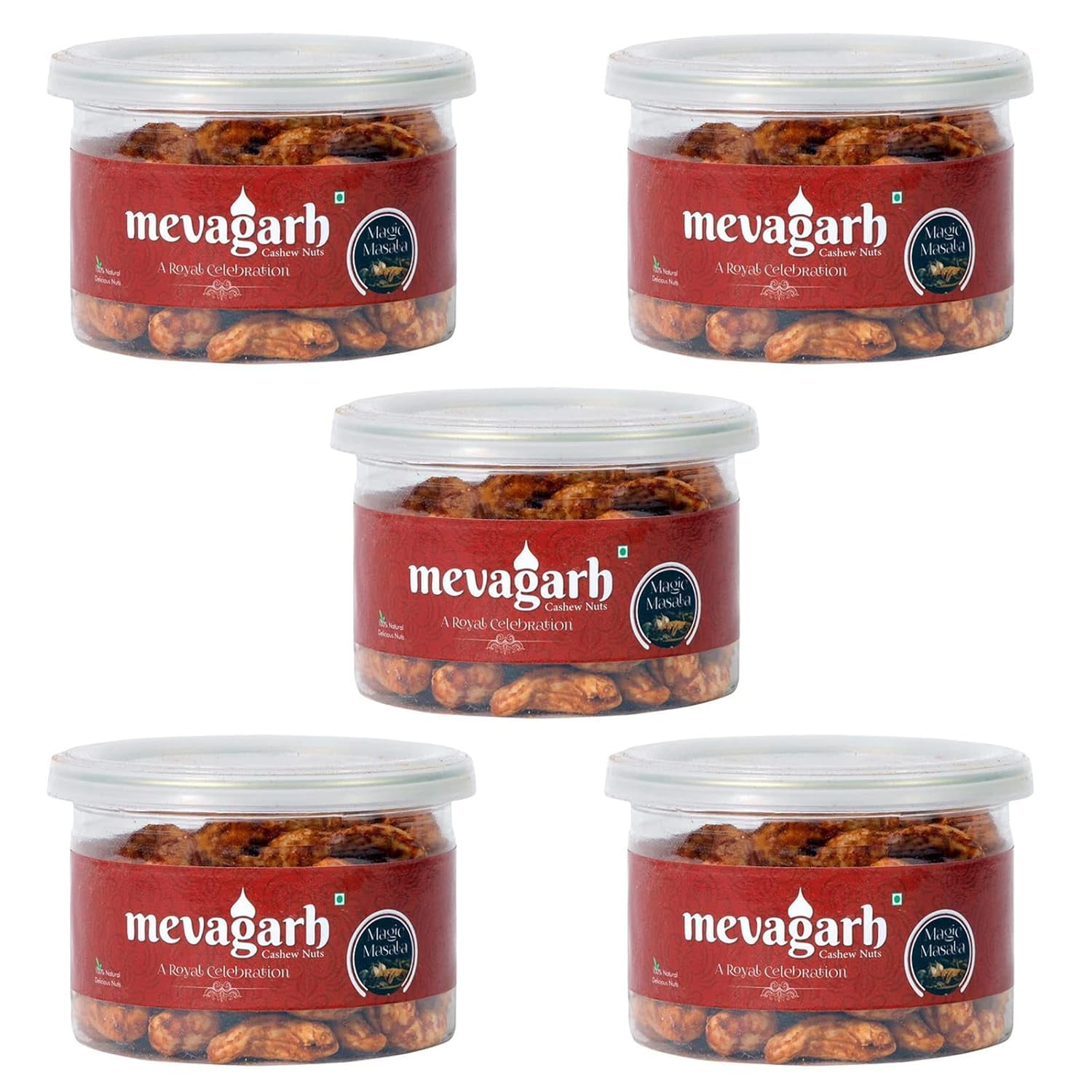 Mevagarh Cashews Magic Masala (100g X5) |Zero Cholesterol, High Protein & Gluten Free | Premium ...